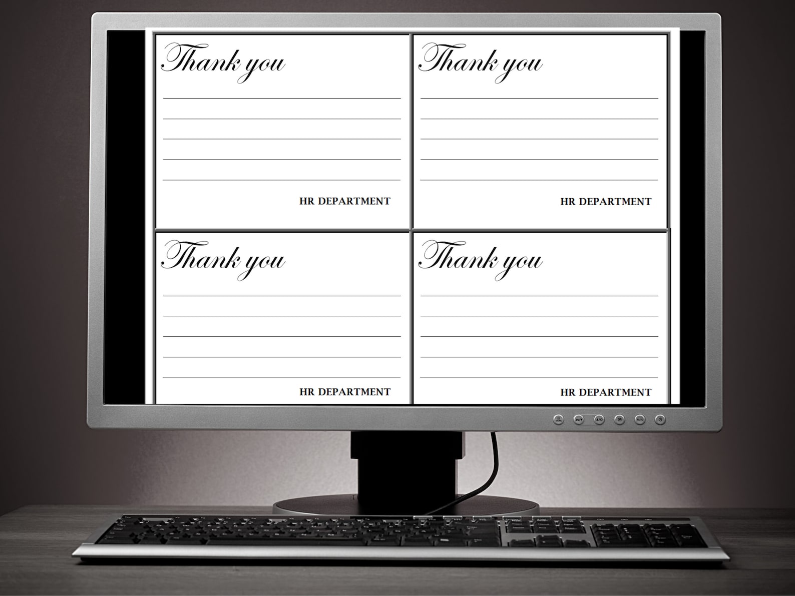 Thank You Note From HR Department: Editable Word HR Appreciation Form ...