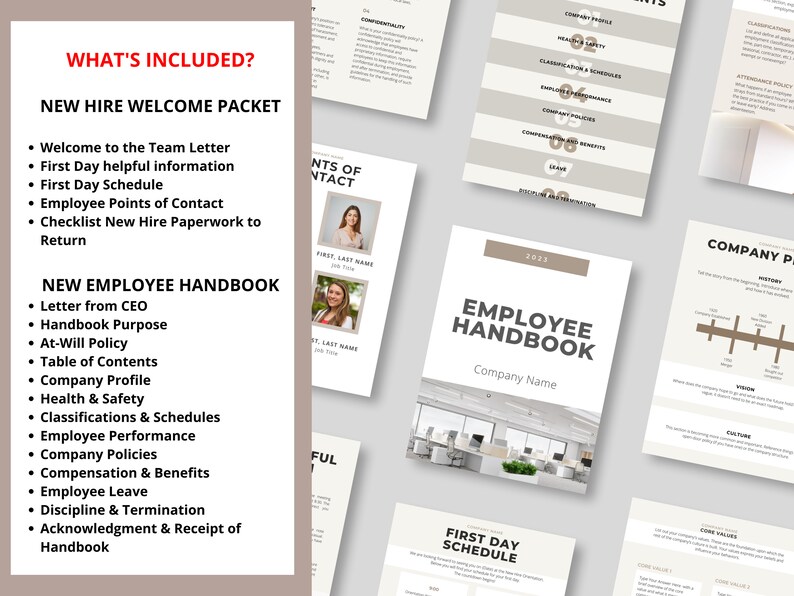 Editable New Hire Welcome Kit: Employee Onboarding Handbook (canva ...