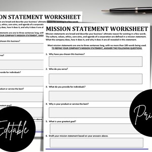 Mission Statement Template | HR Templates | Company History | Human ...