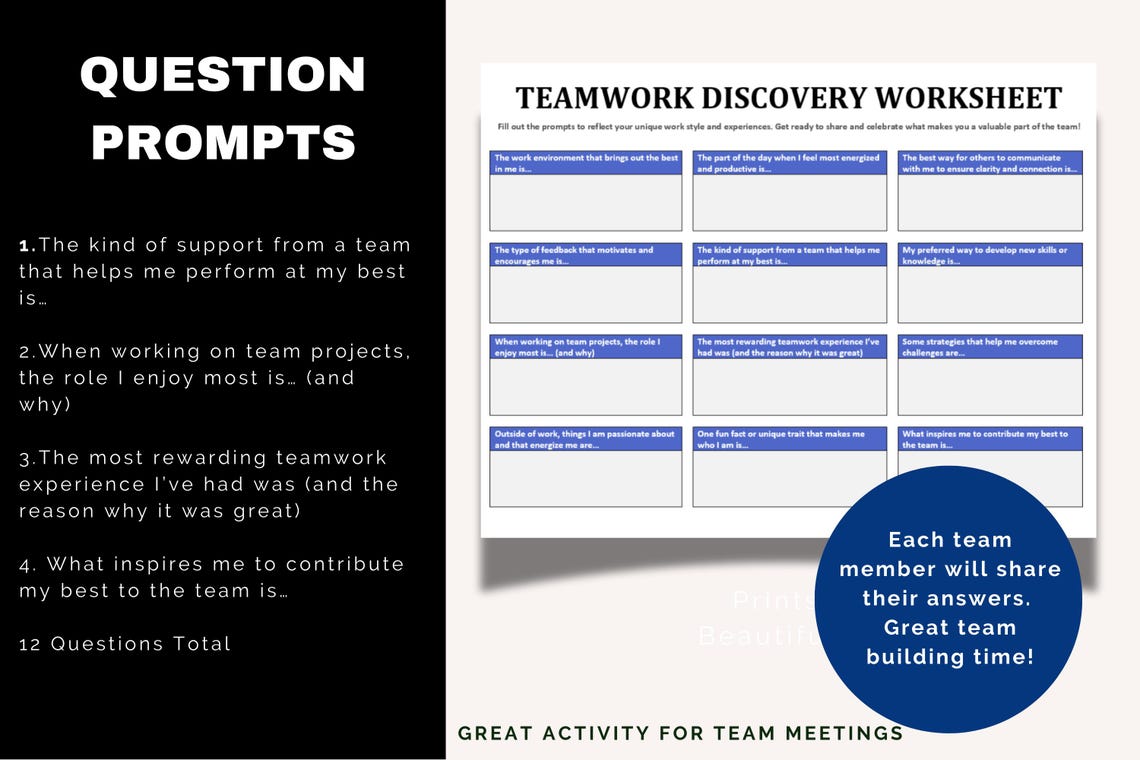 Team Building Activity Sheet: Employee Engagement Game (google Docs ...