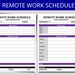 Remote Work Schedule Template HR Templates Human Resources Forms ...