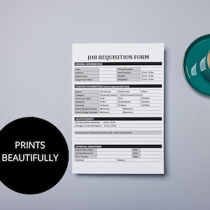 Job Requisition Form: HR Template (word, Google Doc, PDF) - Etsy