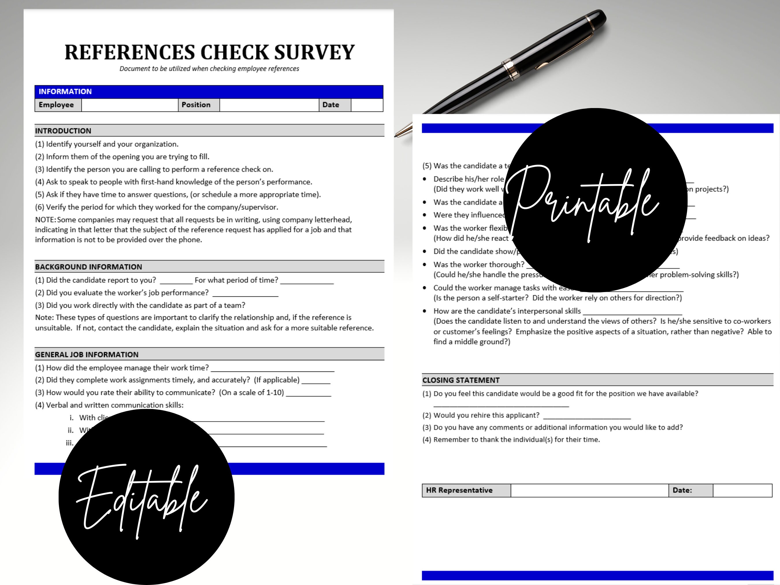 Employee Reference Phone Script HR Template for Job Recommendations ...