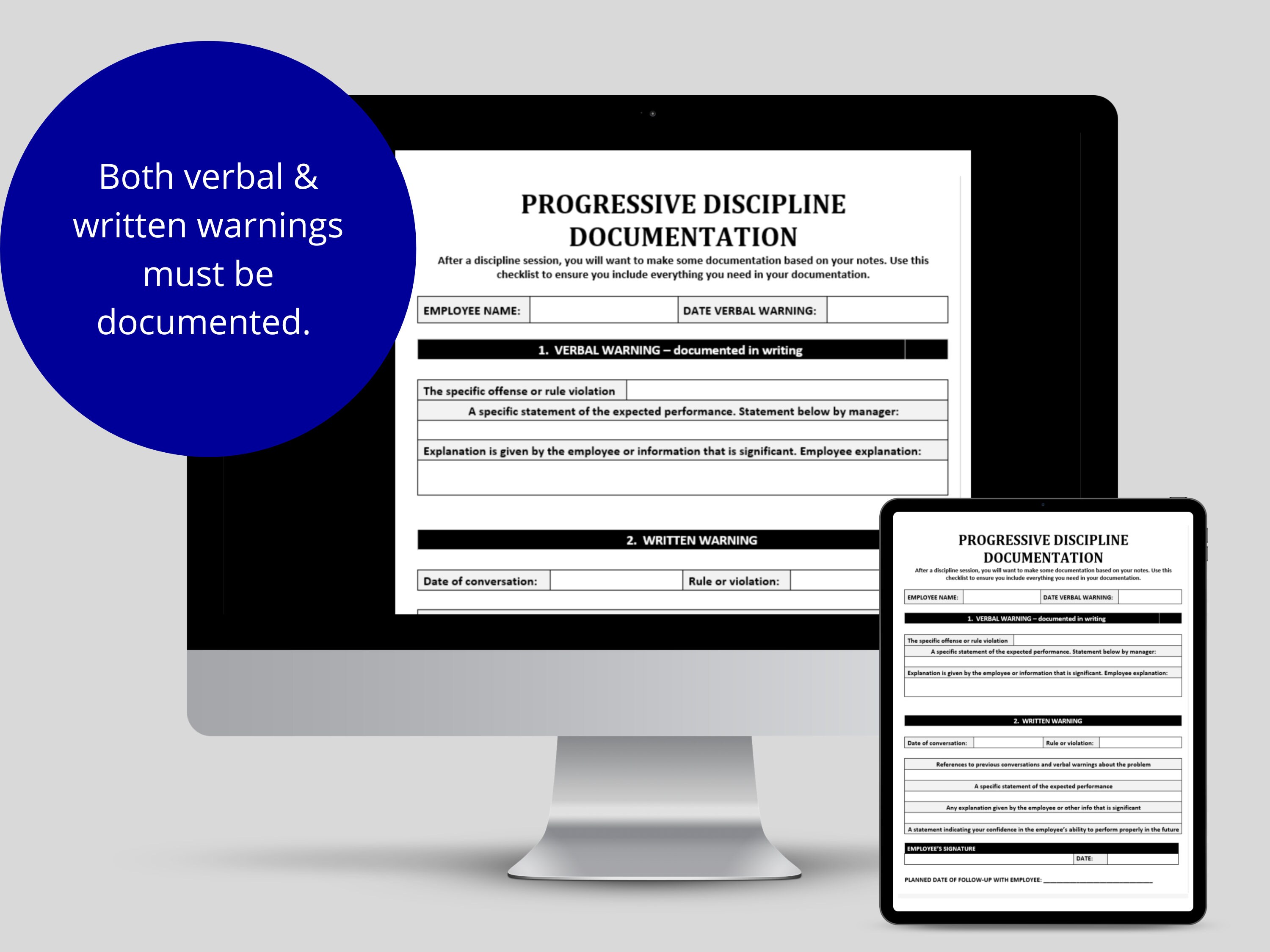 Progressive Discipline Documentation: Employee Write up MS Editable ...