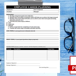 Career Planning Template: Employee Development Tool Editable ...