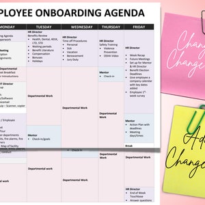 New Hire Onboarding Schedule Template: HR Employee Packet (word Doc) - Etsy