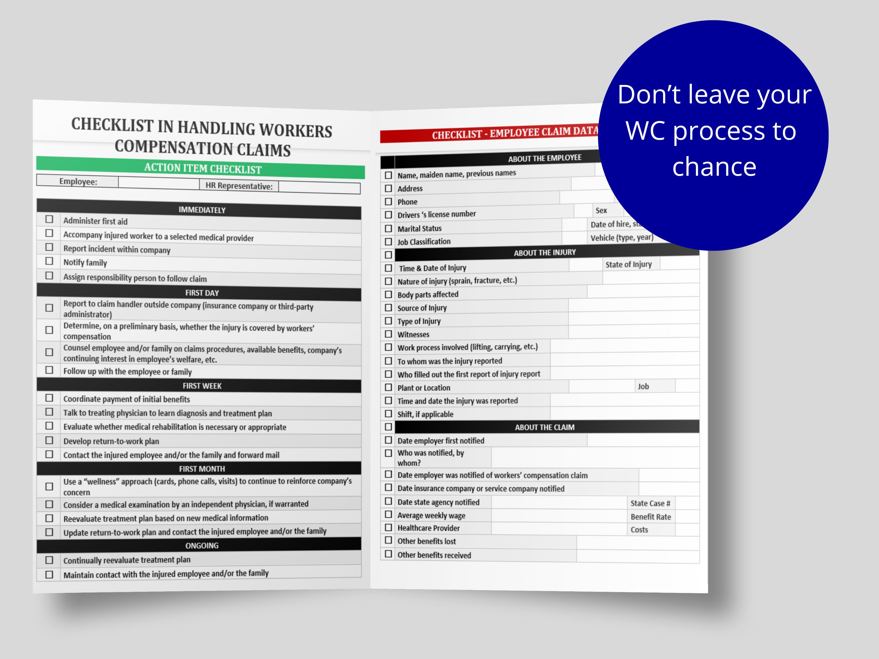 Comprehensive Workers' Comp Claims Checklist: Immediate to Ongoing ... Comprehensive Workers' Comp Claims Checklist: Immediate to Ongoing ...