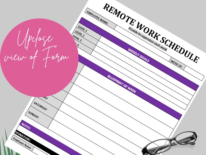 Remote Work Schedule Template HR Templates Human Resources Forms ...