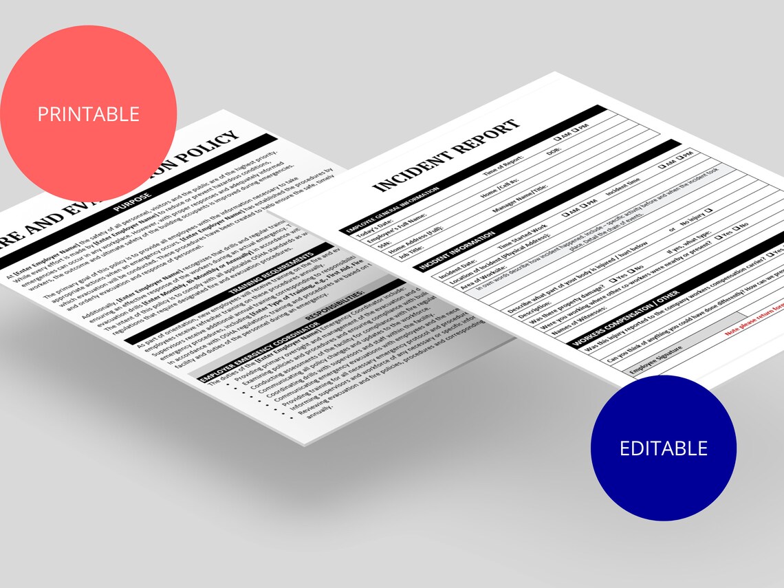 Essential Safety Templates HR Bundle Editable MS Word OSHA - Etsy