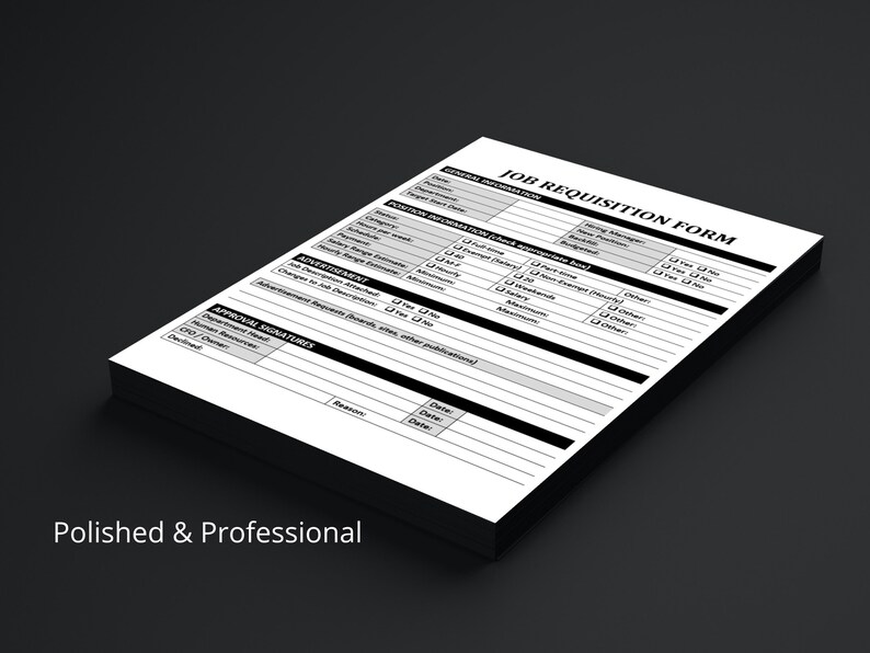 Job Requisition Form: HR Template (word, Google Doc, PDF) - Etsy