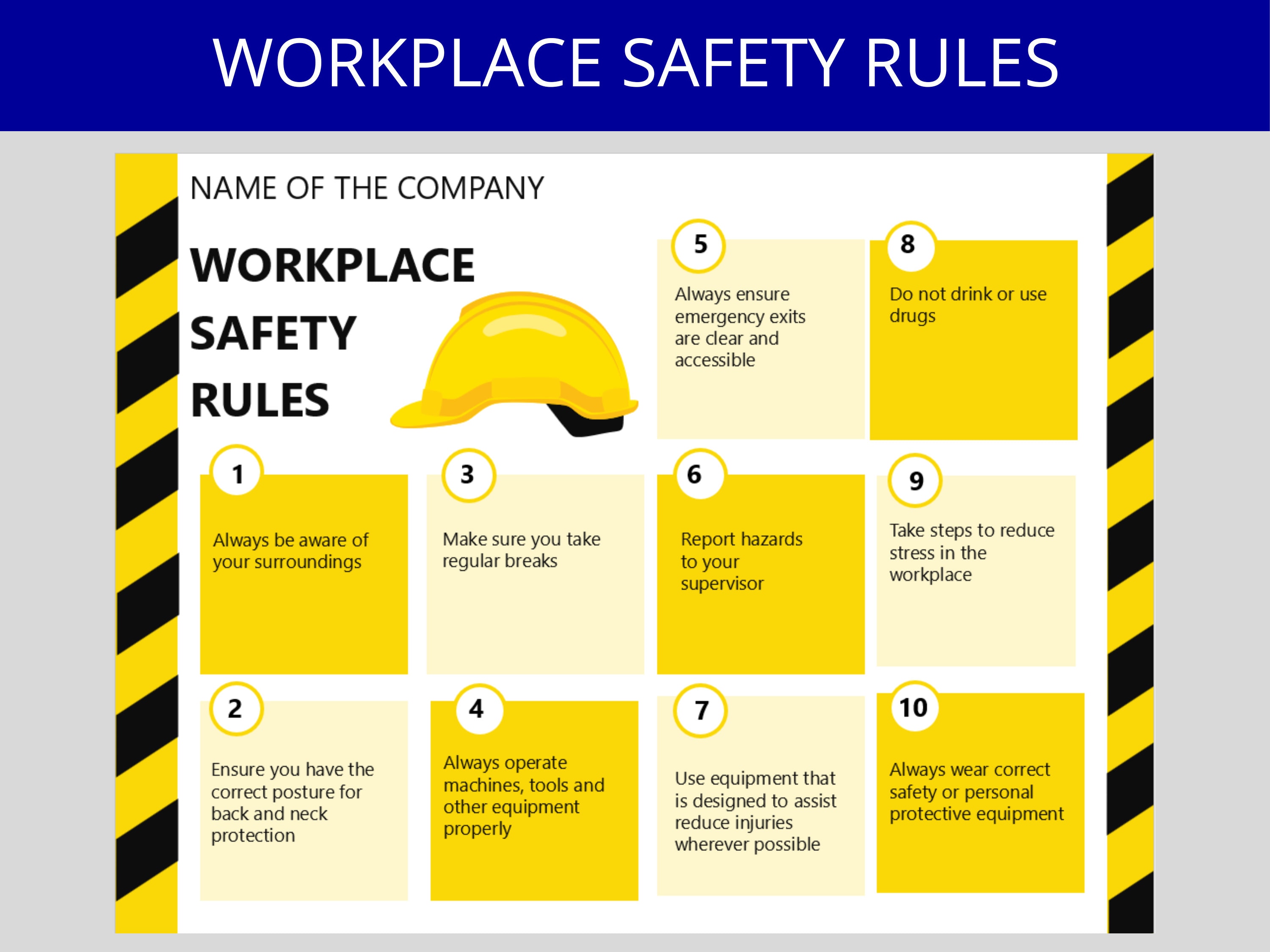 Employee Safety Rules Temple | Editable Word Document | HR Templates ...