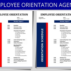 Employee Orientation Schedule Template | New Hire Orientation ...