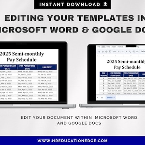 2025 Semimonthly Pay Schedule: HR Template (digital Download) - Etsy