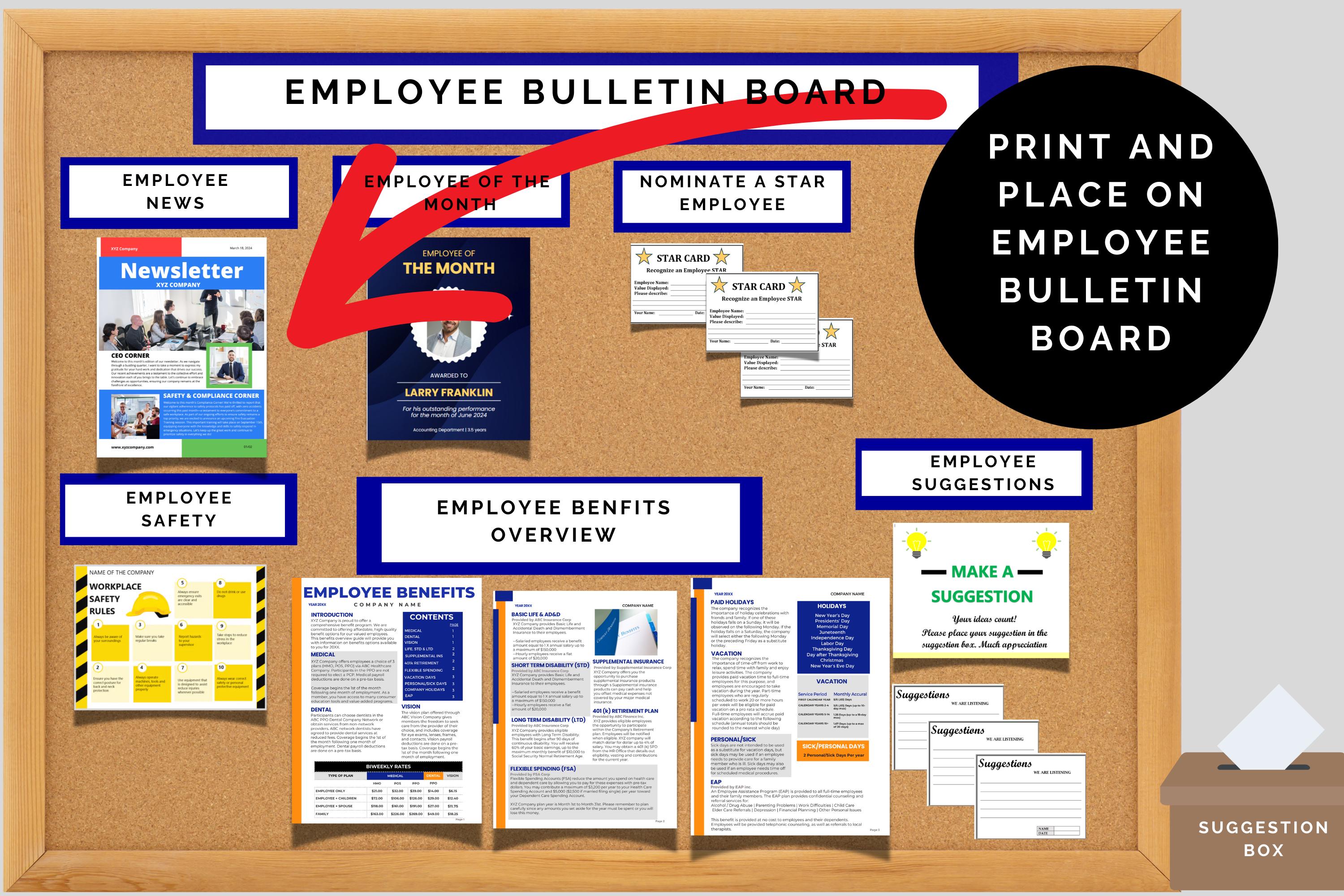 Editable Company Newsletter Template: Employee News in Canva Template ...