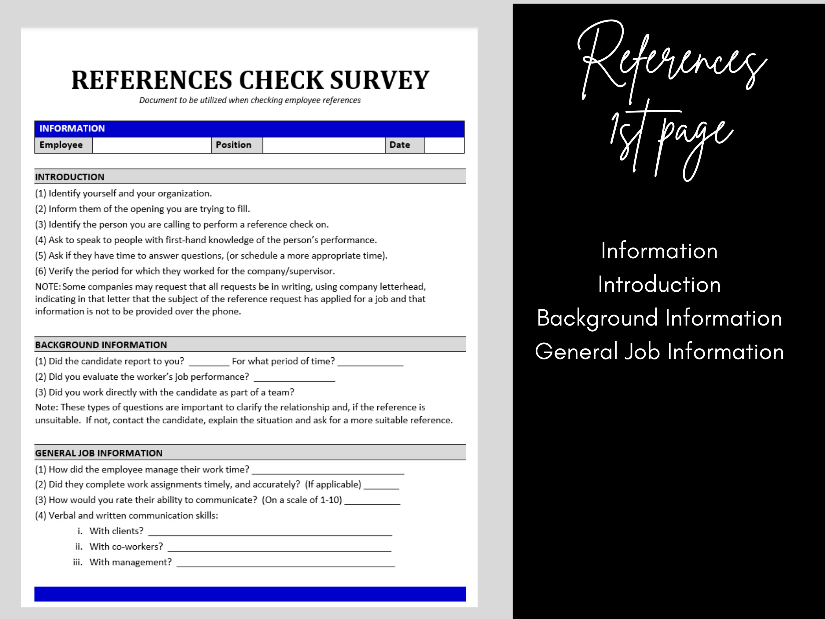 Employee Reference Phone Script HR Template for Job Recommendations ...