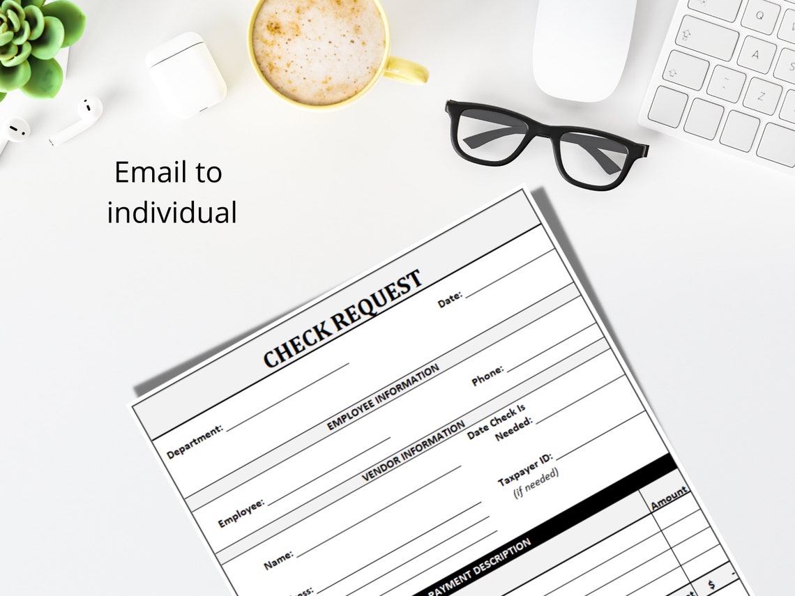 Formulario de solicitud de cheques / Hoja de cálculo de Excel editable ...