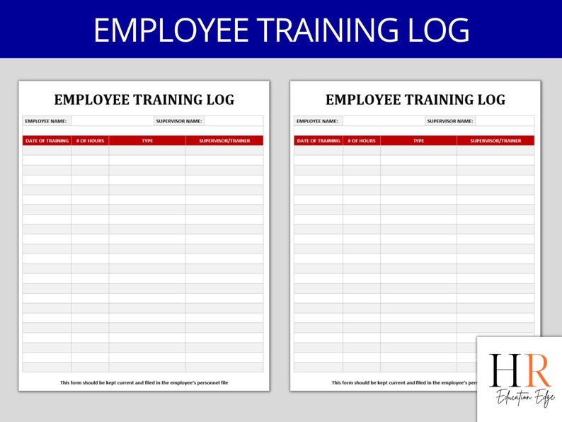 Employee Training Log: HR Template (digital Download) - Etsy