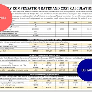 Workers Compensation Calculator: HR Excel Template (digital Download - Etsy