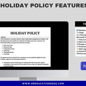 Holiday Policy Template: Editable HR Form (digital Download) - Etsy