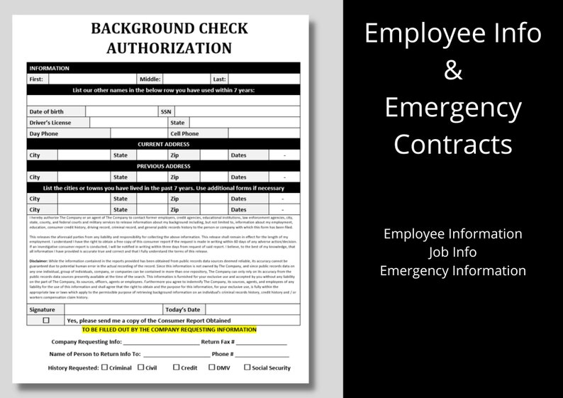 New Hire Paperwork Employee Paperwork New Hire Forms Employee ...