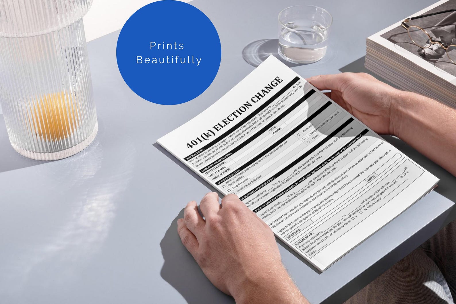 401k Plan Election Change Request Form: HR Template (digital Download ...