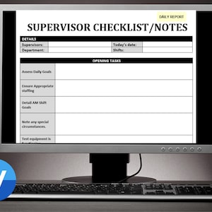 Daily Shift Supervisor Checklist: Editable MS Word Template - Etsy