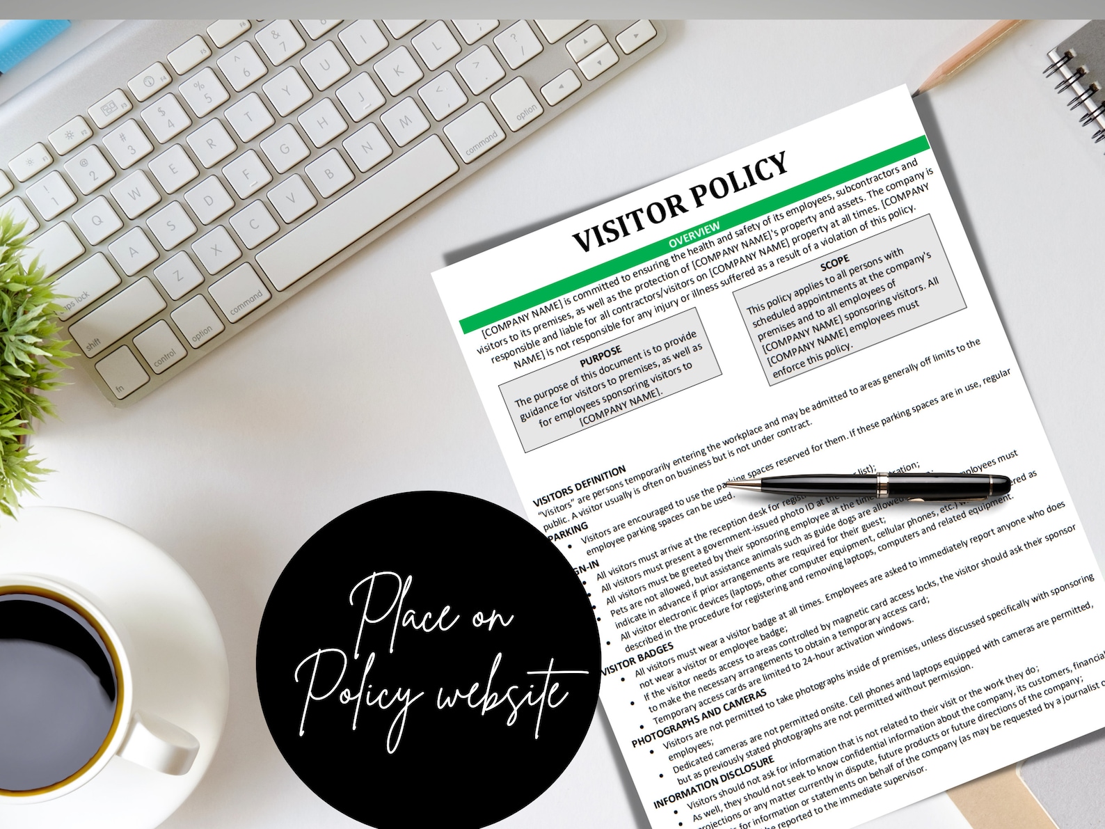 Visitor Policy HR Templates Human Resources Form Employee Document ...