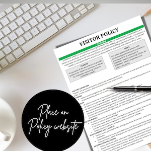 Visitor Policy | HR Templates | Human Resources Form | Employee ...