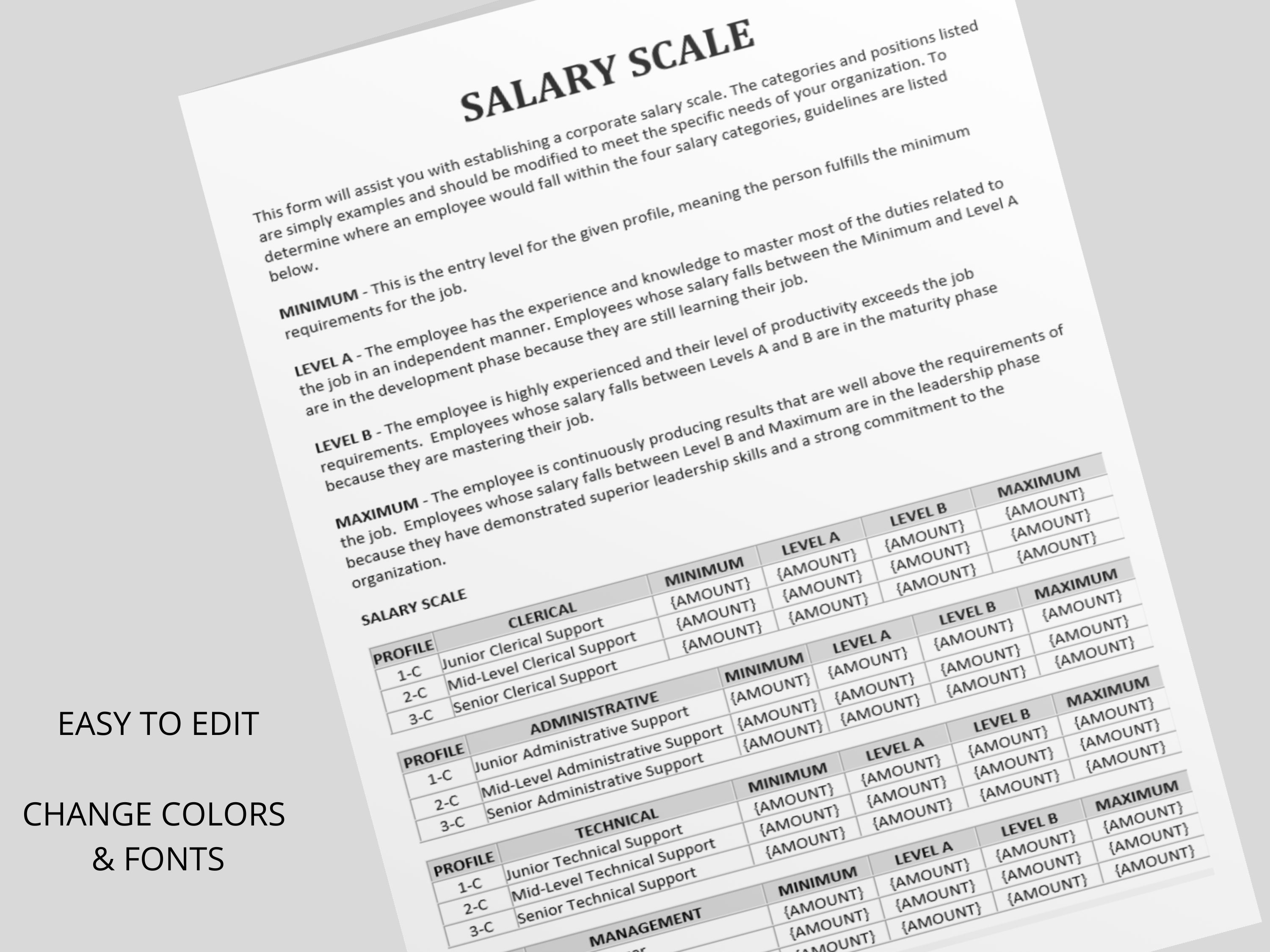 Comprehensive and Customizable Salary Scale Template for Effective ...