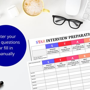 STAR Method Interview Worksheet: Interview Preparation, Behavioral ...