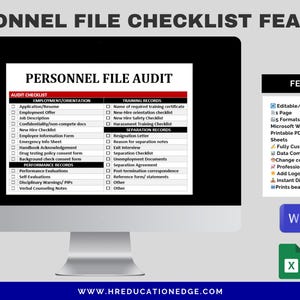 Personnel File Audit Checklist: HR Compliance Template (word, Excel ...
