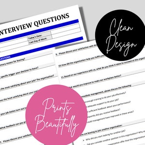 Exit Interview Questions Template: Streamline Offboarding With Editable ...