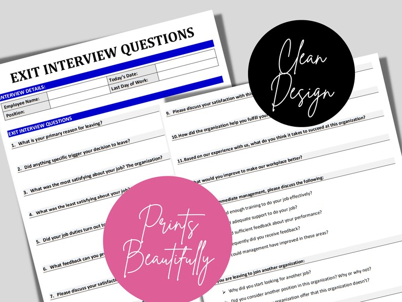 Exit Interview Questions Template: Streamline Offboarding With Editable ...