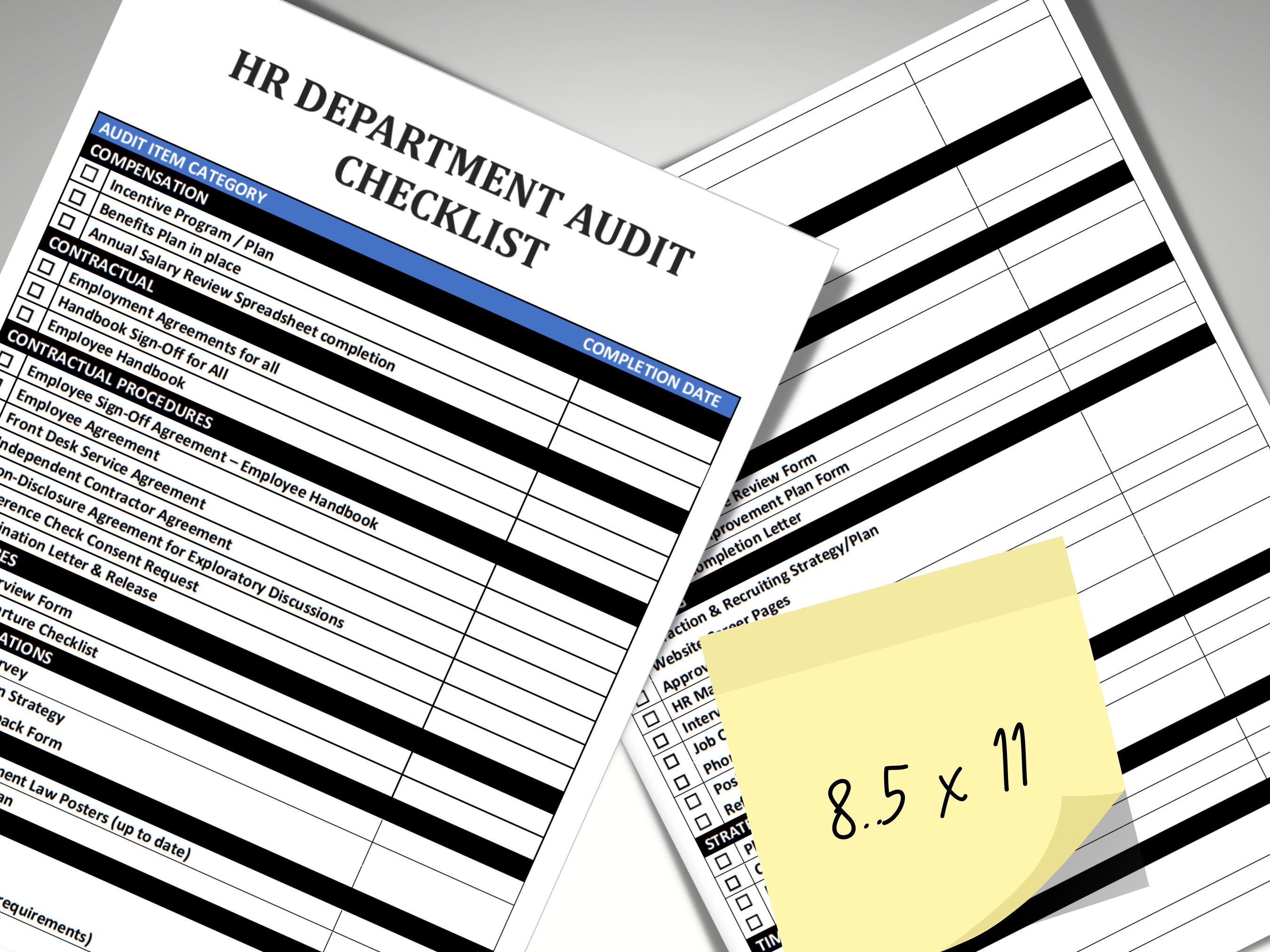 Checklist HR Department Audit HR Template MS Editable Word - Etsy Denmark