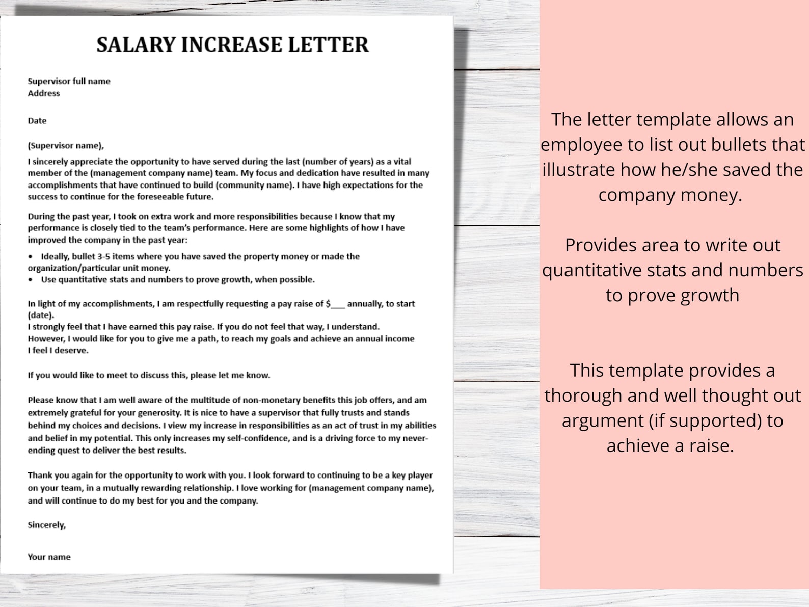 Salary Increase Letter Template: Editable Employee Raise Request ...