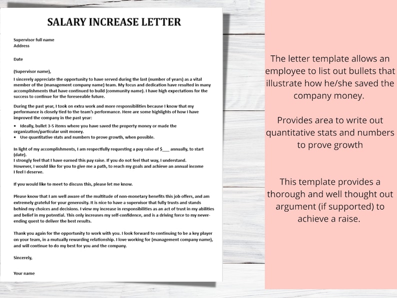 Salary Increase Letter Template: Employee Raise Request, Compensation ...
