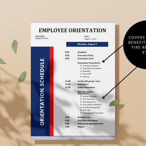 Employee Orientation Schedule Template | New Hire Orientation ...