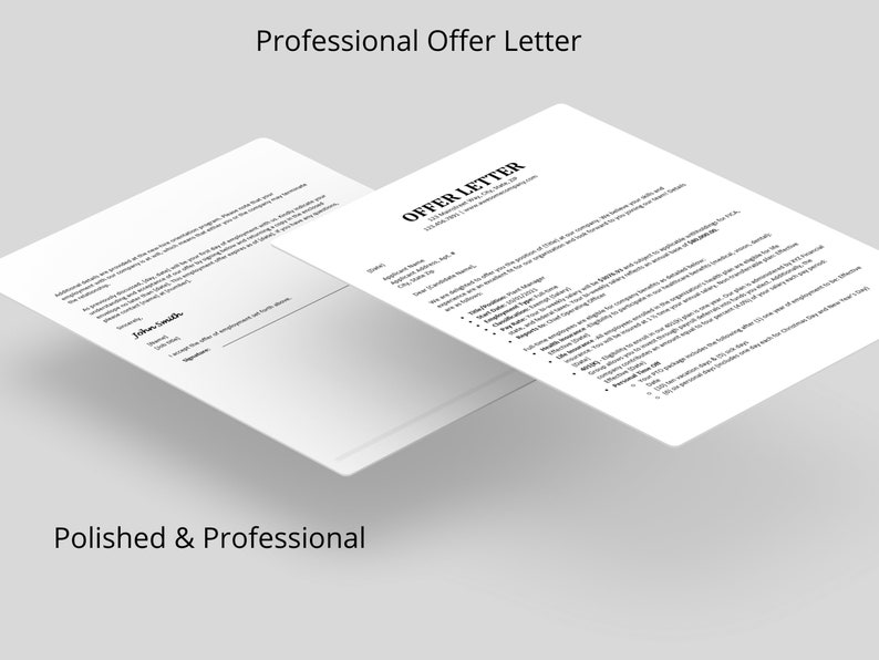 Plantilla de carta de oferta de trabajo / MS Editable Word / - Etsy México