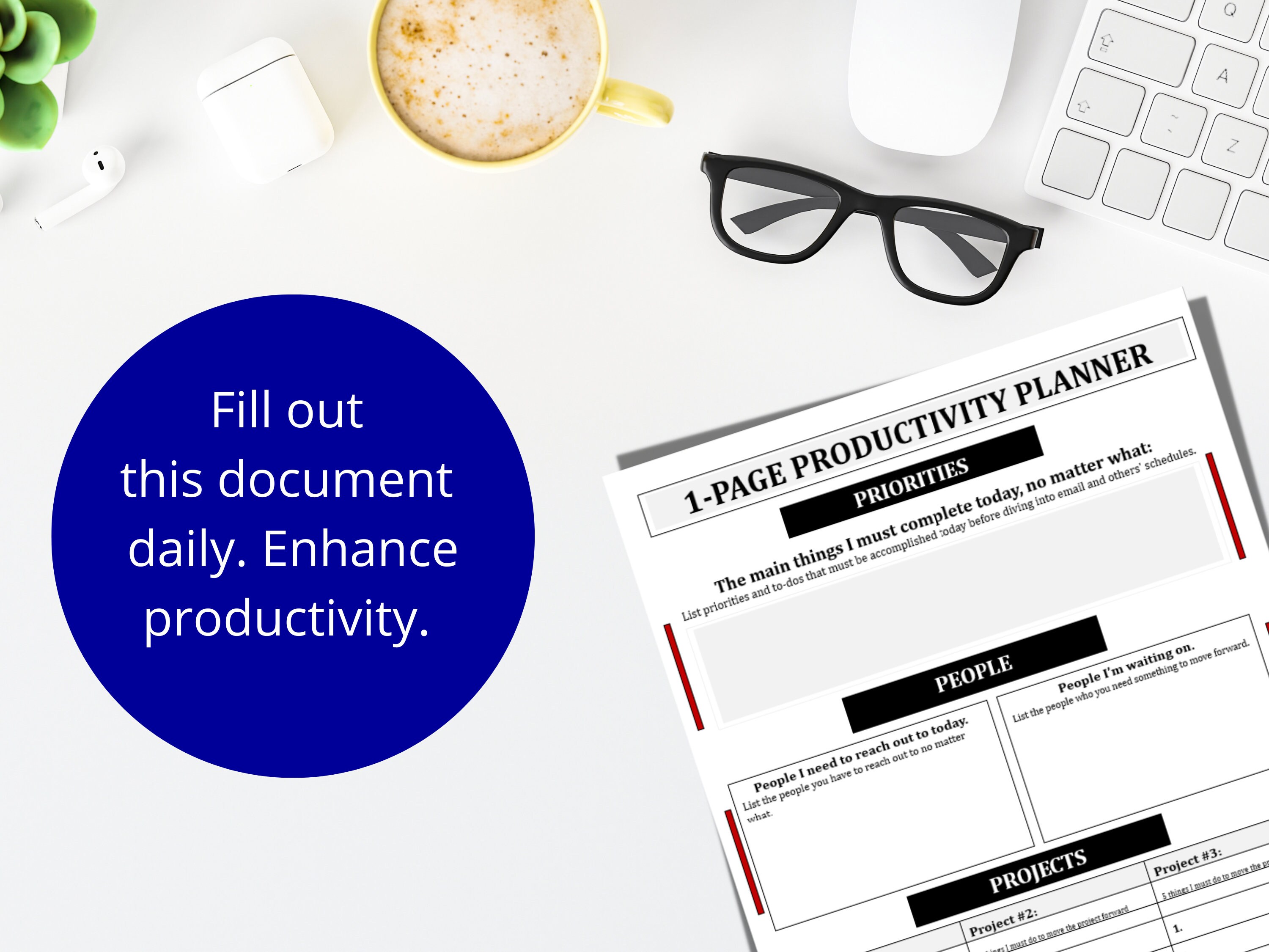 HR Planner Template Daily HR Planner Human Resource Action Plan 1 Page ...