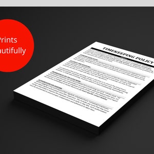 Timekeeping Policy Template: HR & Payroll Compliance (digital Download ...