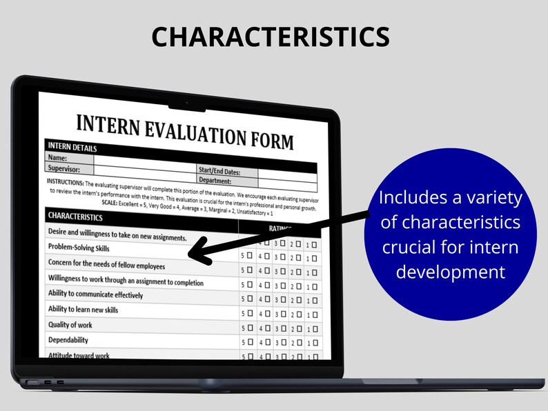 Intern Evaluation Form Performance Review, Feedback & Assessment ...