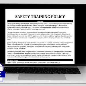 Safety Training Policy Template: OSHA Compliance, Workplace Safety ...