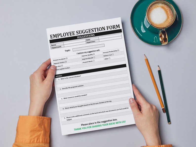 Employee Suggestion Box Form: HR Feedback Template (MS Word) - Etsy