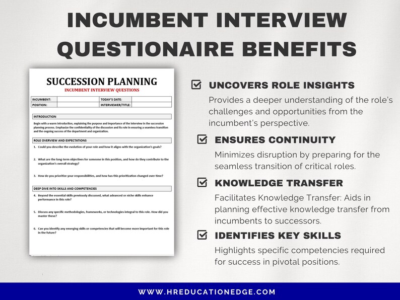 Succession Planning Interview Guide: HR Template (digital Download) - Etsy