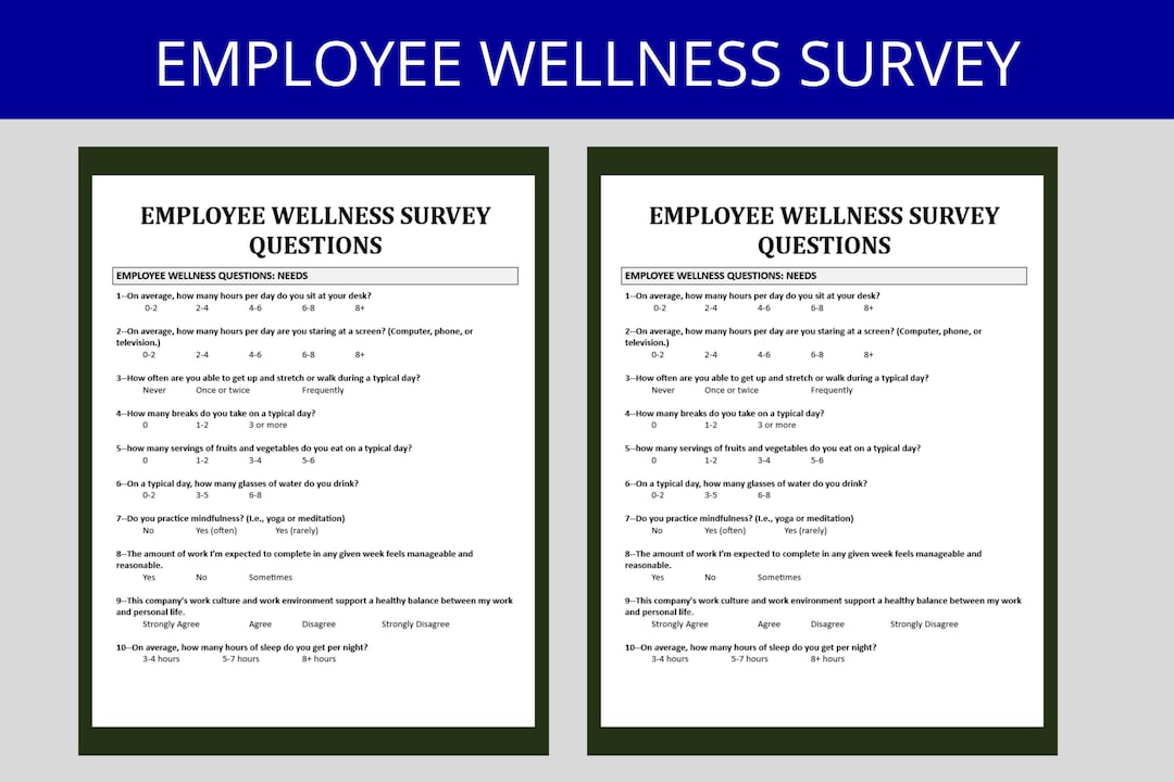 Employee Wellness Survey | Employee Benefits | Input & Feedback | Work-life Balance | Mental ...