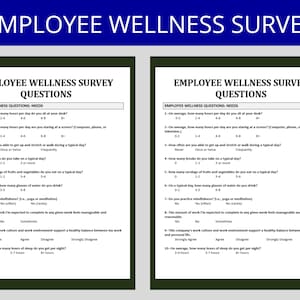 Employee Wellness Survey | Employee Benefits | Input & Feedback | Work ...