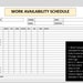 Employee Availability Form: Weekly & Hourly Schedule Template Work ...
