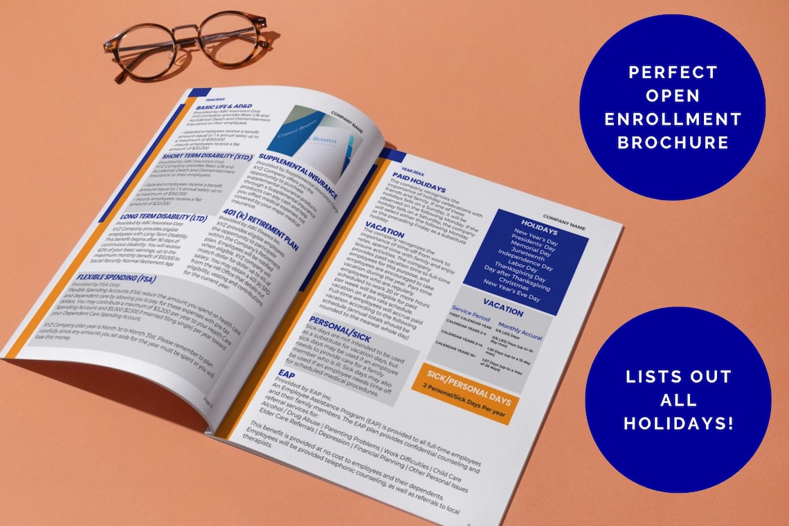 Employee Benefits Brochure: HR Onboarding Template (canva Editable) - Etsy