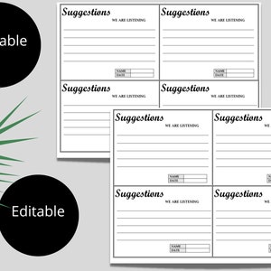 Employee Suggestion Card Template: HR Form (digital Download) - Etsy