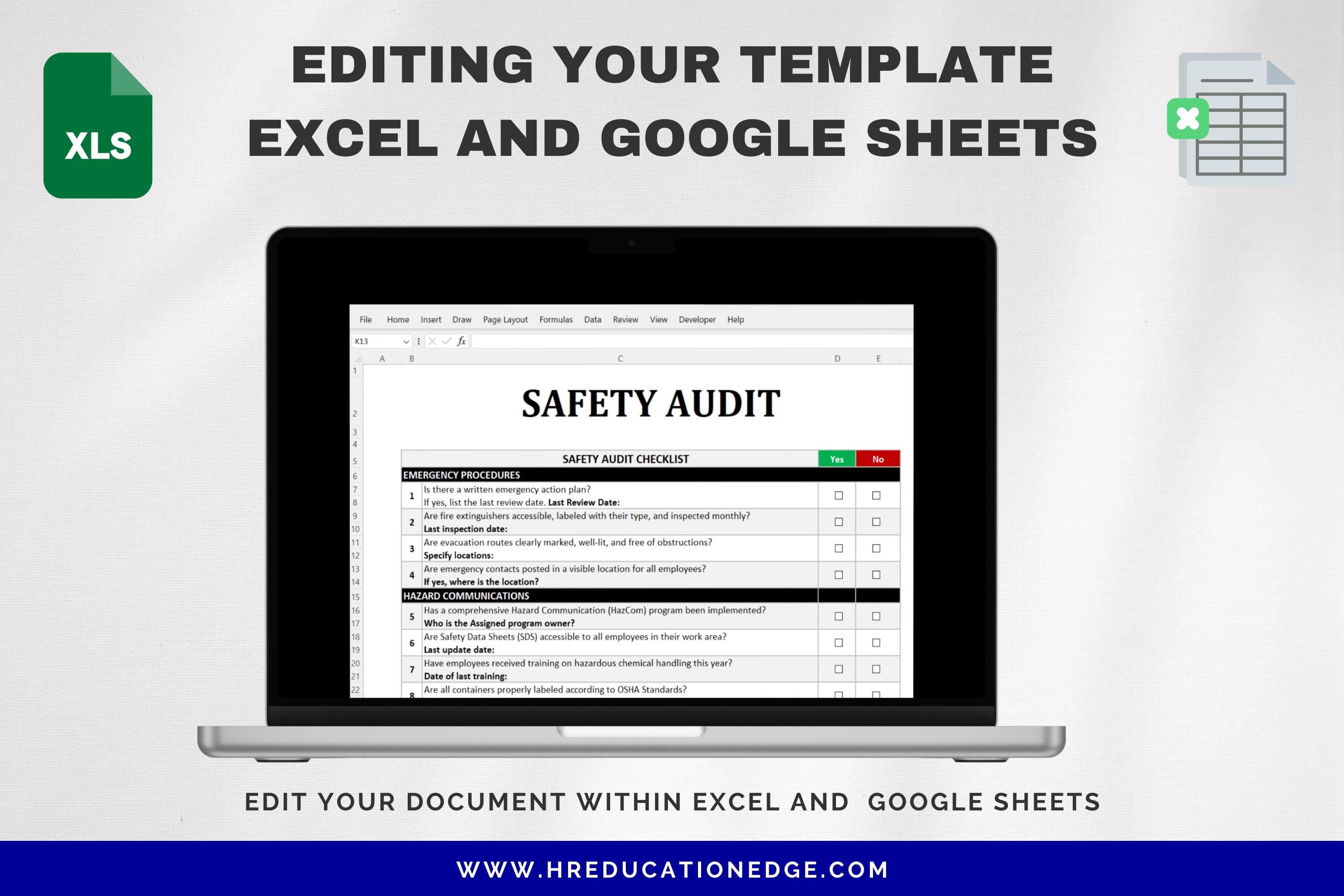 Safety Audit Checklist: OSHA Compliance Template (digital Download) - Etsy